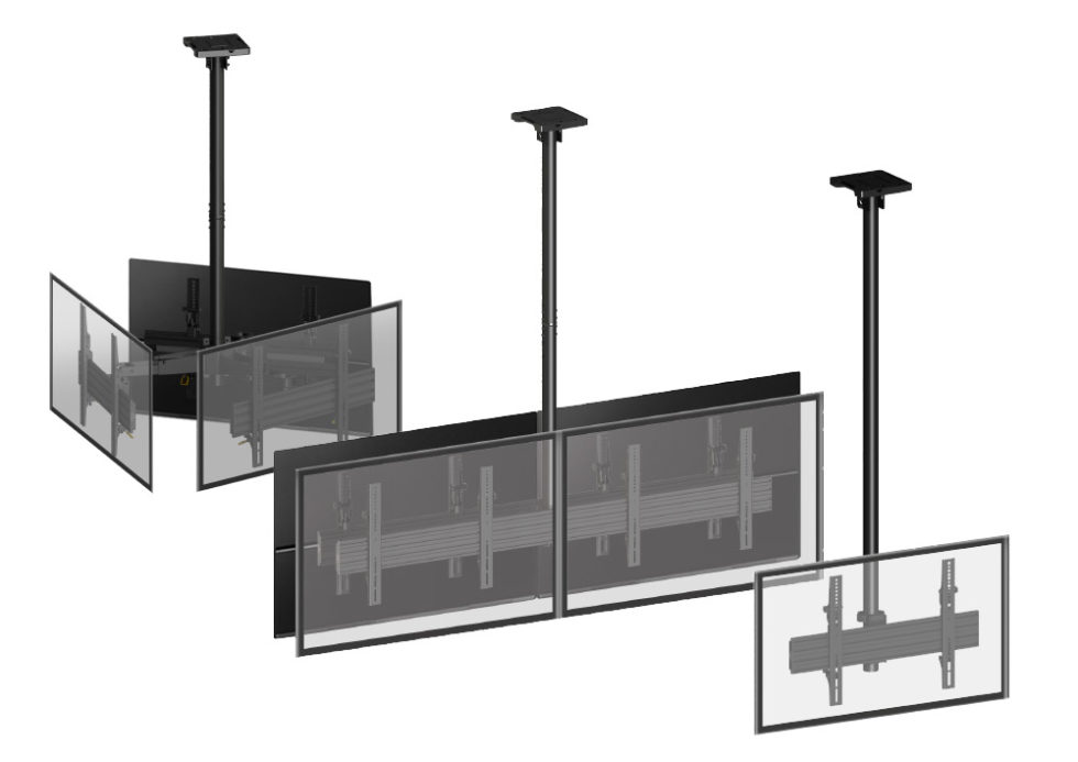 Supports écrans plafond & sol/plafond pour grands écrans TV - EGIC