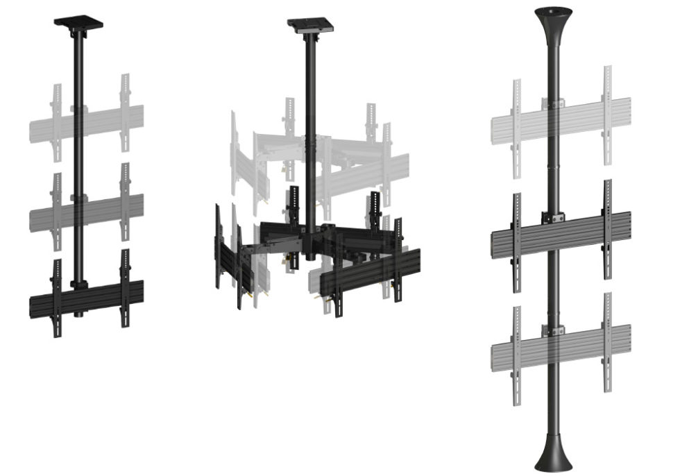Supports écrans plafond & sol/plafond pour grands écrans TV - EGIC